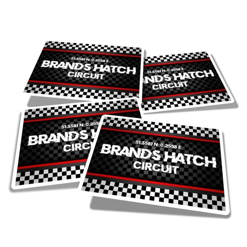 4x Vinyl Stickers Brands Hatch Circuit Racing Flag #61149 | eBay UK