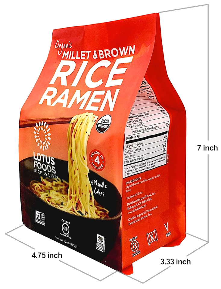 Bulk Food Organic Millet & Brown Rice Ramen Noodles- Gluten-Free, USDA ...
