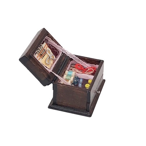 Dollhouse Miniature Needlework Kit Sewing Supply Needle Box Tools ...