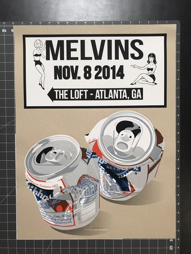 MELVINS screen printed gig poster Ross Sewage Atlanta 2014 LIMITED ...