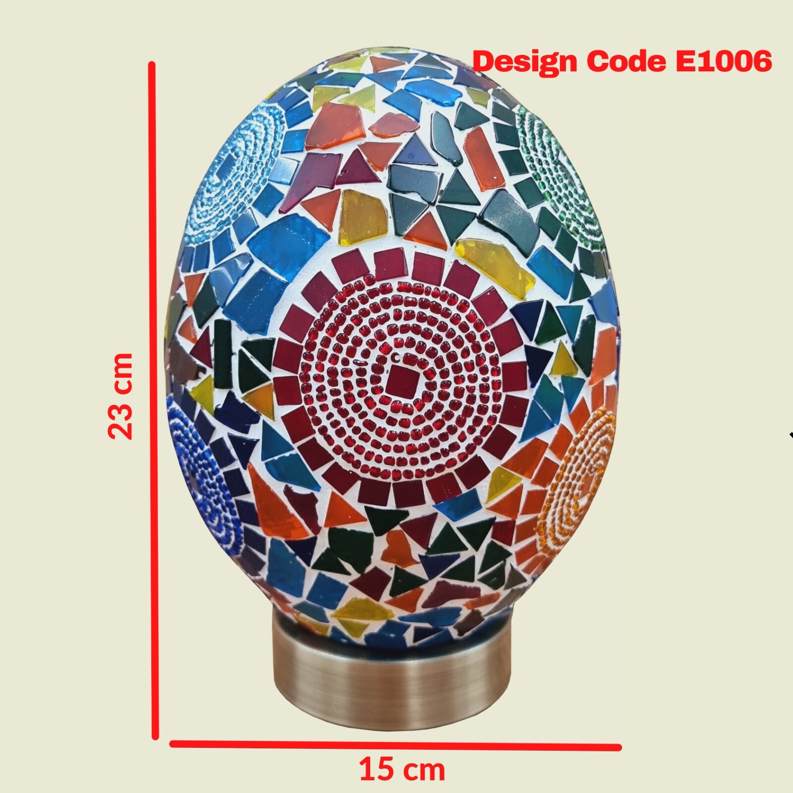 Handmade Turkish Glass Mosaic Egg Lamp with Free LED Light Bulb ...