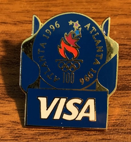 Vintage Imprinted Products 1996 Atlanta Olympics Visa Pin-Used Free ...