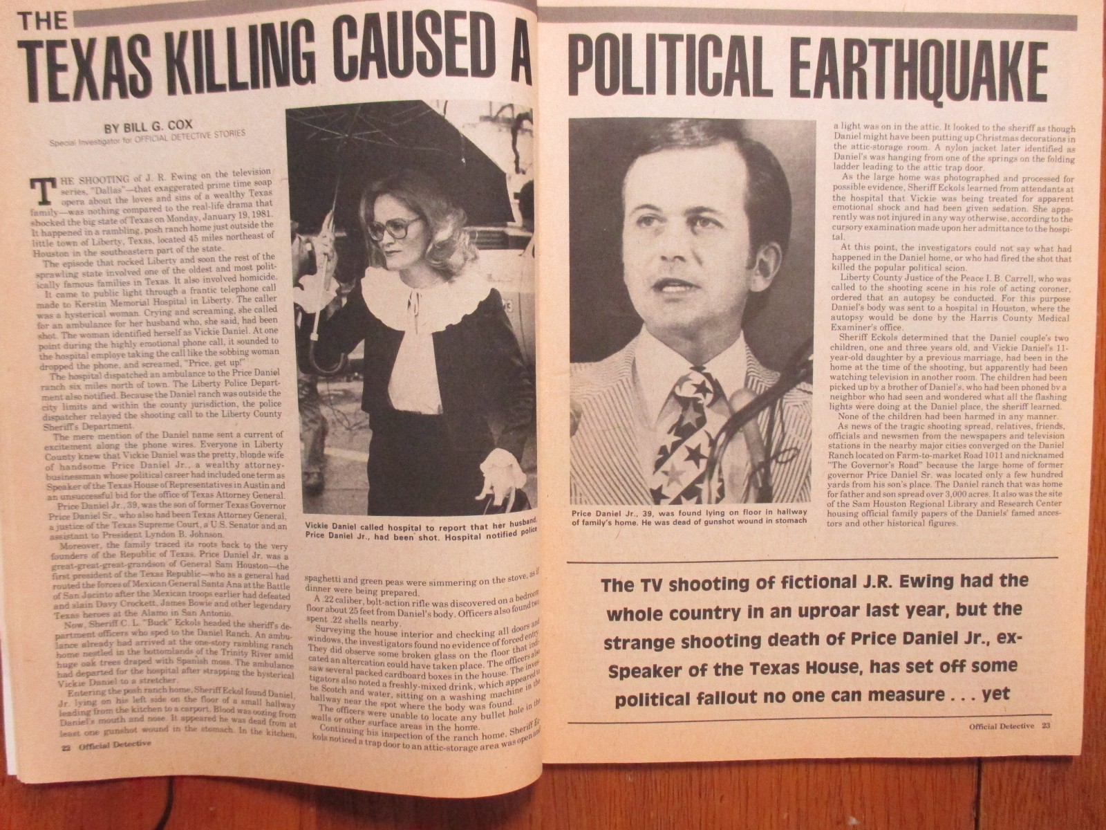 July, 1981 "Official Detective" Magazi(PRICE DANIEL JR./TED WEINER ...