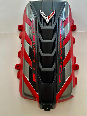2020/24 CORVETTE C8 ENGINE COVER TORCH/HYPERSONIC HREY SILVER EMBLEM ...
