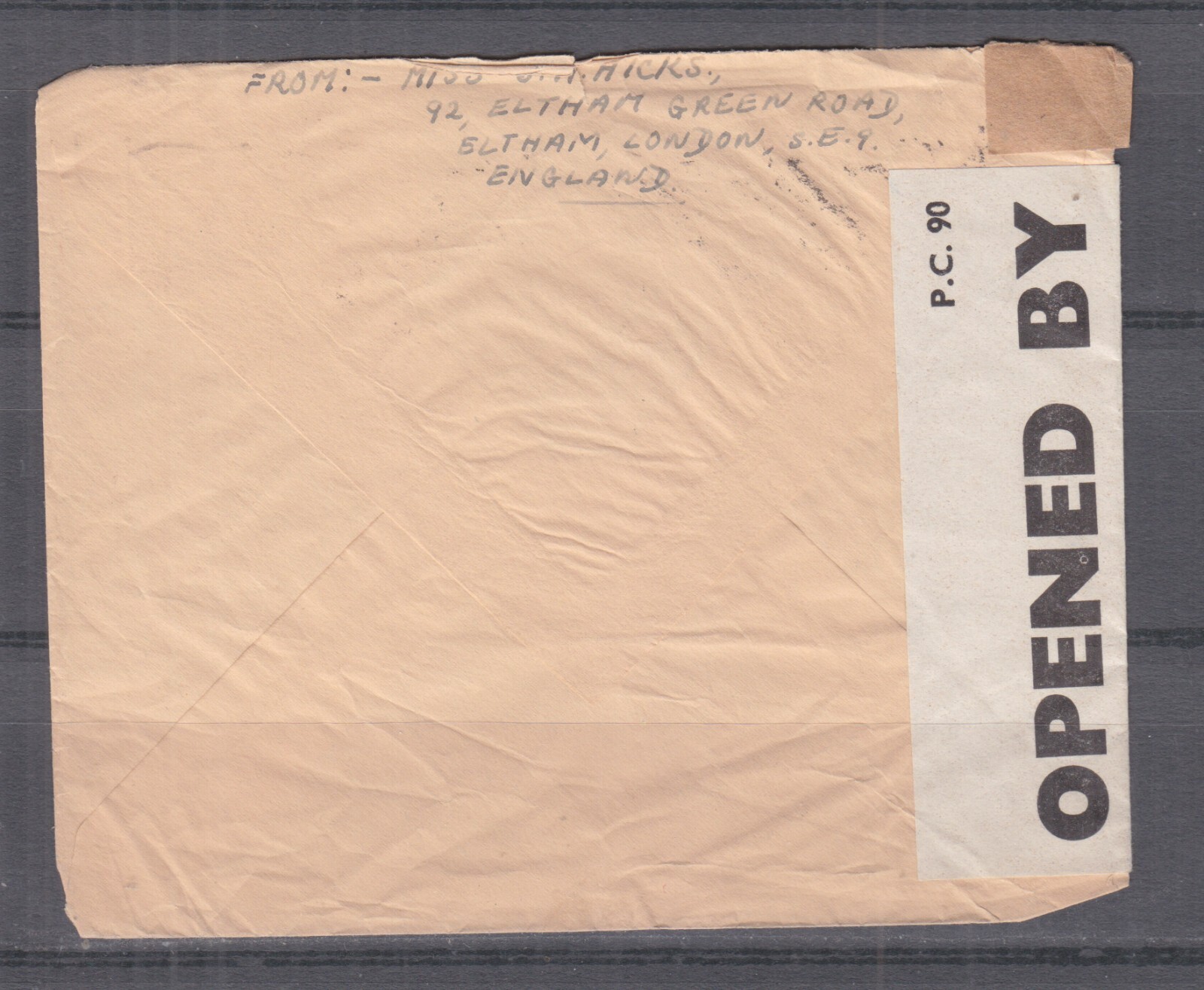 GREAT BRITAIN, 1940 Censored cover to Red Cross, Geneva, Switzerland ...