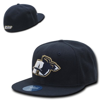 Navy Blue University of Akron UA Zips NCAA Fitted Flat Bill Baseball ...
