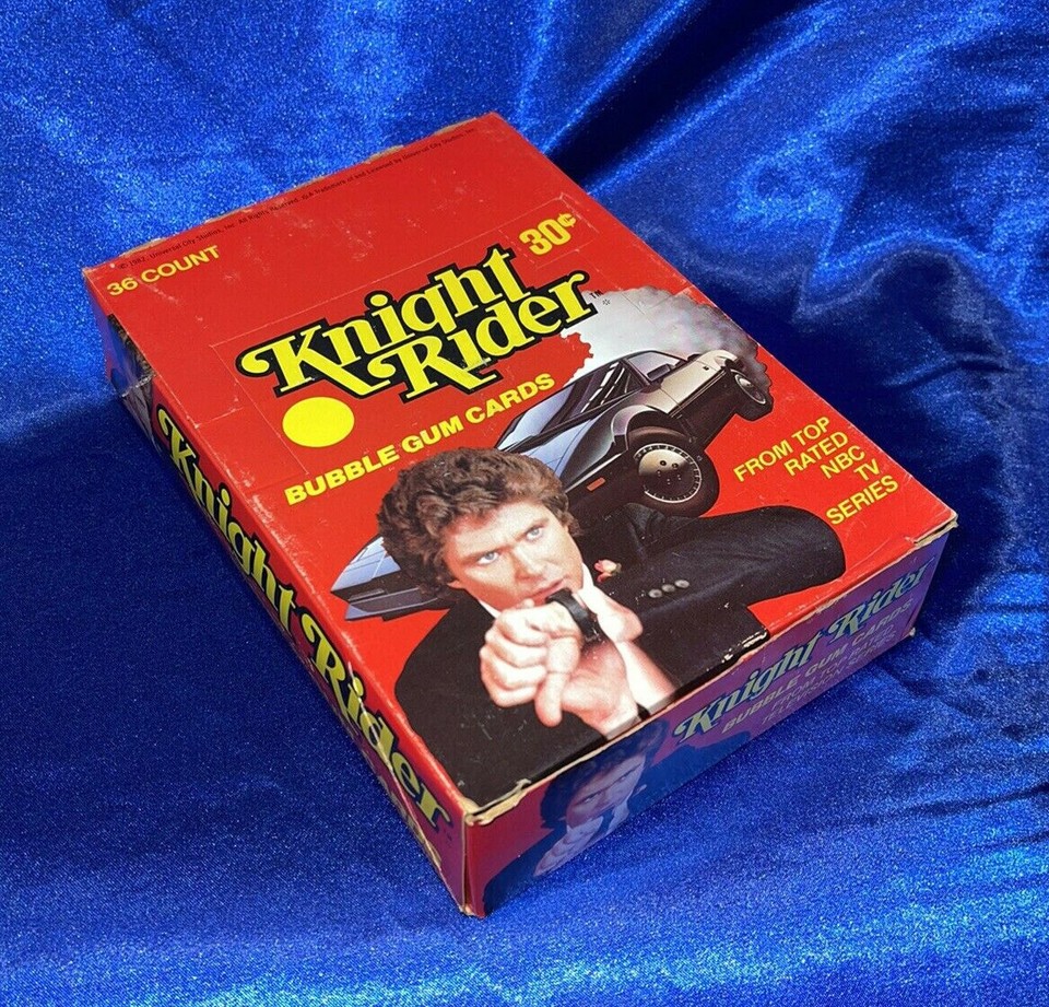 WOW! 1982 KNIGHT RIDER TRADING CARDS FULL BOX 36 UNOPENED WAX PACKS ...