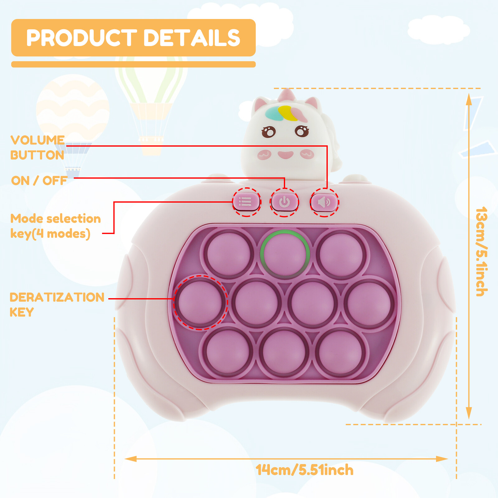 Quick Push Pop Game for Kids Fast Push Bubble Game Handheld Push Game ...