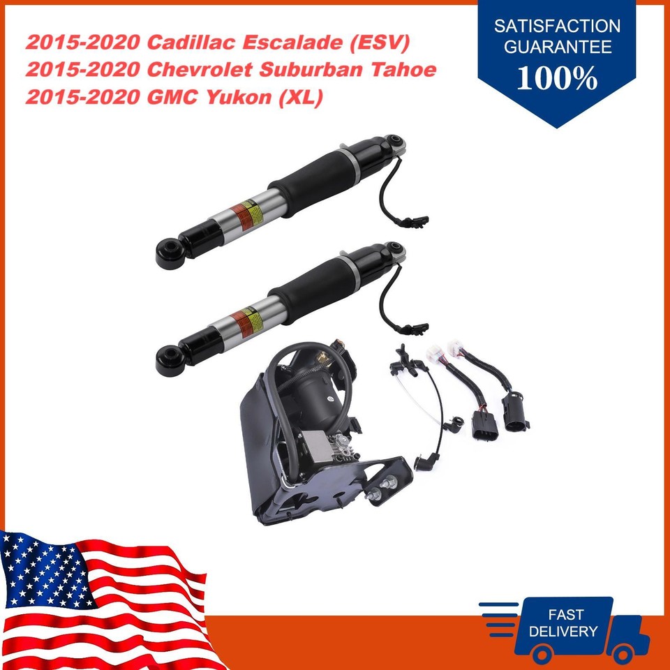 Rear Suspension Air Shocks Compressor Kit For 2015-2020 Escalade ...