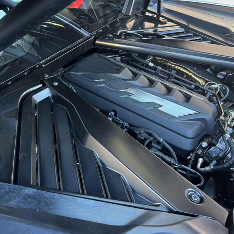 Gloss Black Engine Bay Panel Cover Factory Style For Chevy Corvette C8 ...
