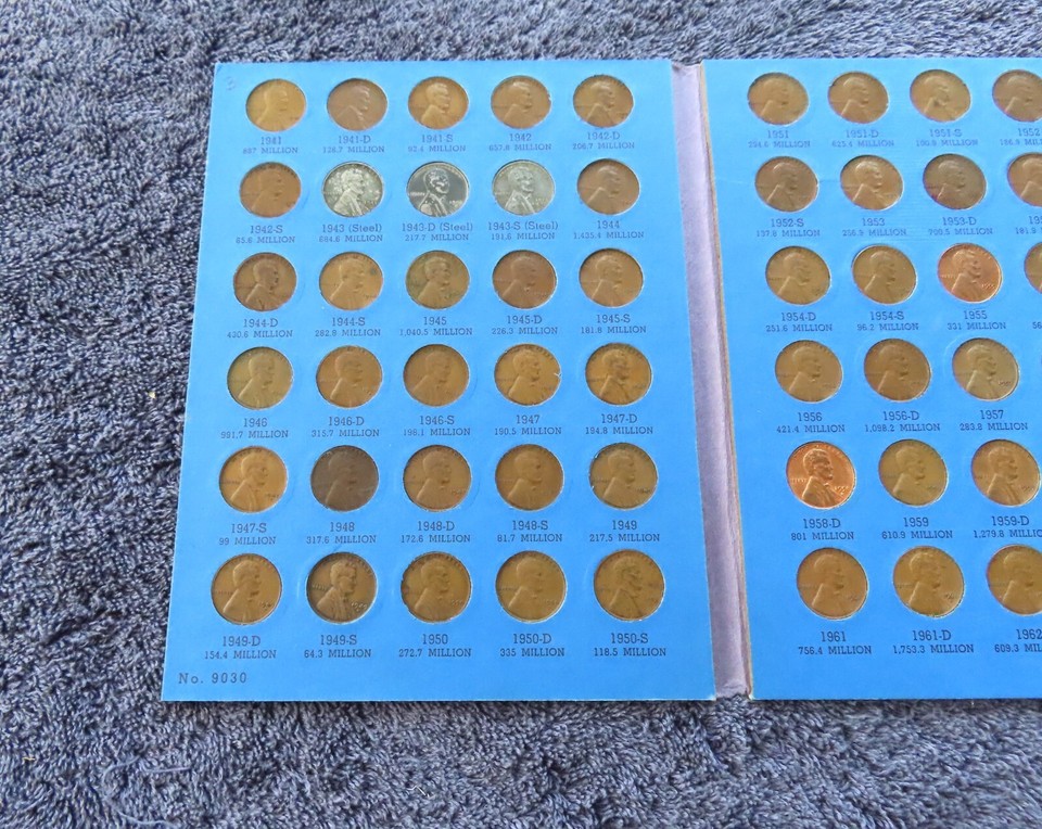 1941 - 1974 P D S Complete Lincoln Wheat + Memorial Cent Collection ...