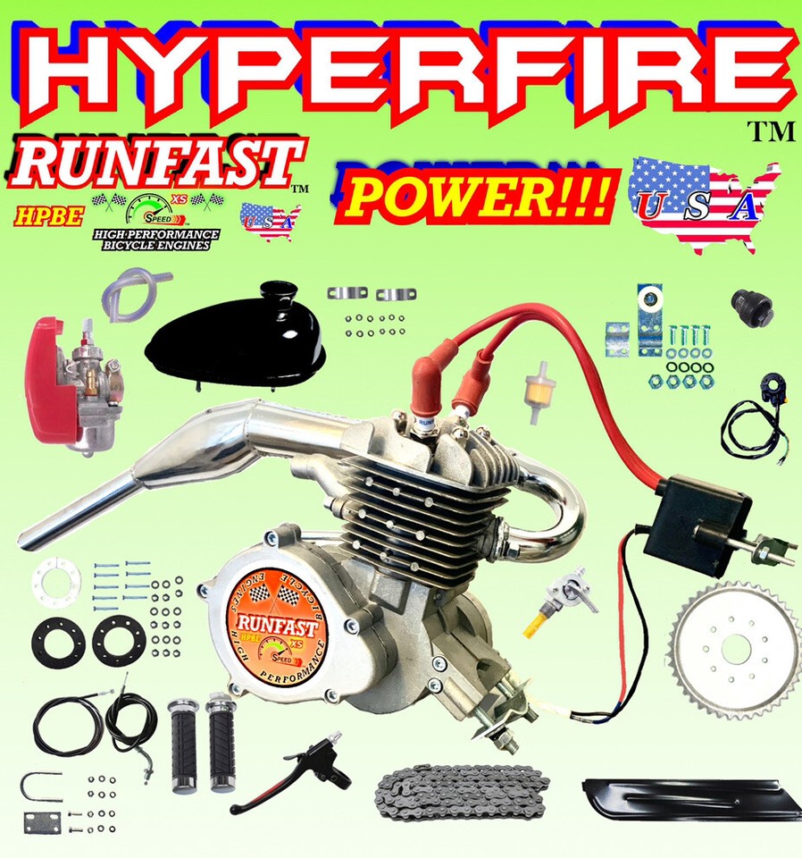 66cc/80cc engine 2 Stroke Motor Kit Petrol Motorized Bicycle Bike ...