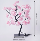 24 LED Rose Tree Lights USB Plug Table Lamp Fairy Flower Night Light ...