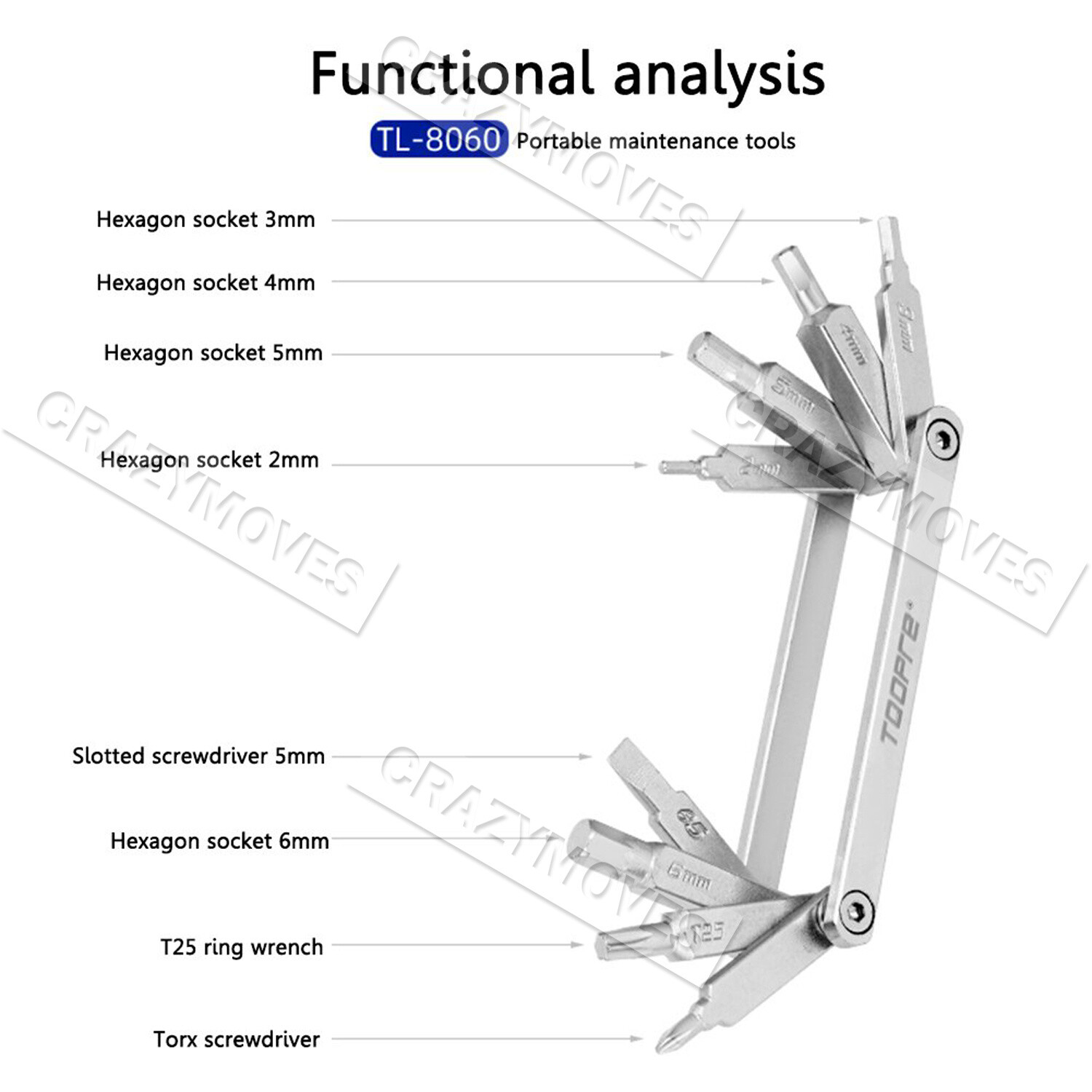 Bicycle Chain Multi-function 8IN1 Bike Portable Breaker Tool Repair Kit ...