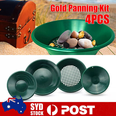4X Gold Panning Kit Plastic Gold Washing Pan Sifting Classifier ...