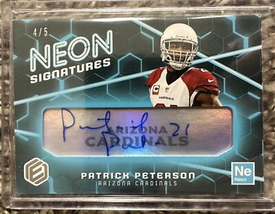 2018 Elements Football Neon Signatures Patrick Peterson Auto #4/5 ...