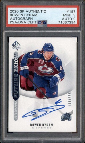 2020 SP Authentic Autograph #197 Bowen Byram RC Auto /999 PSA 9 | eBay