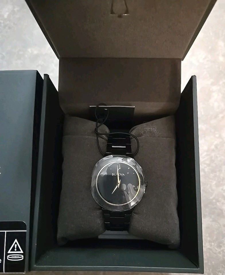 Bulova Womens Millennia Quartz Black Stainless Steel Bracelet Watch 32 ...
