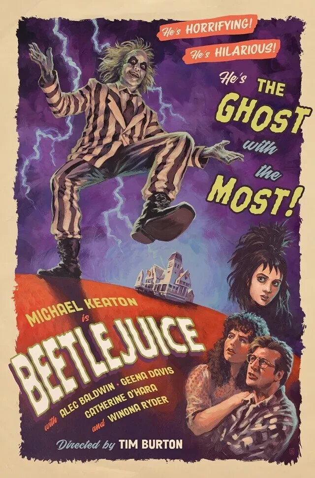 Beetlejuice Tim Burton Ghost Movie Film Poster Giclee Print Art 16x24 ...