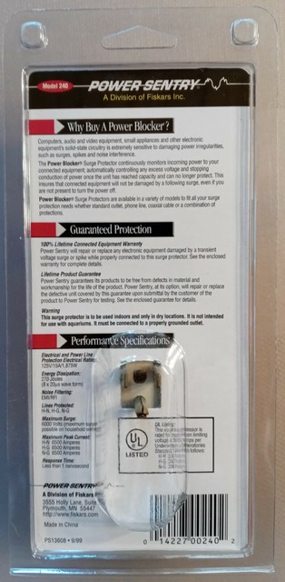 Power Sentry Surge Protector Model 240 for sale online | eBay
