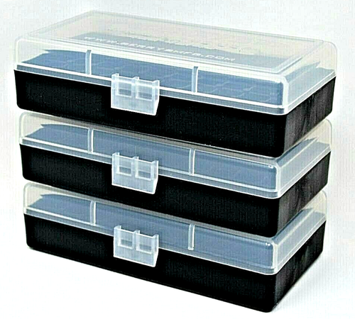 BERRY'S PLASTIC AMMO BOXES (3) CLEAR/BLACK 50 Round 40 S&W / 45 ACP | eBay