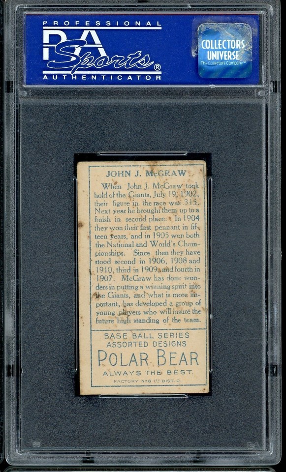 1911 T205 Gold Border Baseball John Mcgraw PSA 4 | eBay