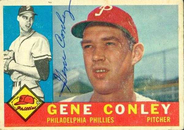 Gene Conley autographed Baseball Card (Philadelphia Phillies) 1960 ...