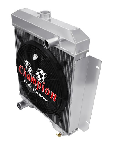 3 Row AL Champion Radiator W/ 16" Fan for 1955 1956 Mercury Montclair ...