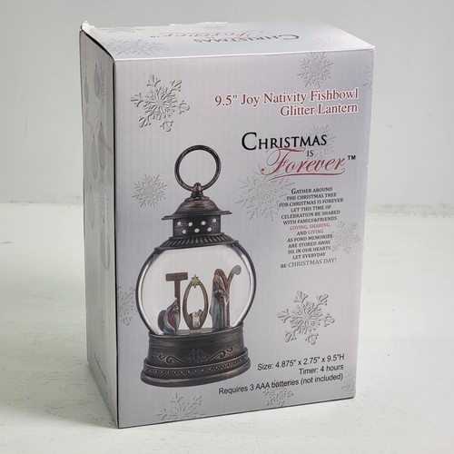 Christmas is Forever Nativity Fishbowl Joy Glitter Globe Lighted ...