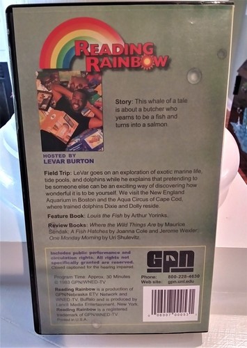 HTF Reading Rainbow - Louis the Fish - Levar Burton VHS | eBay