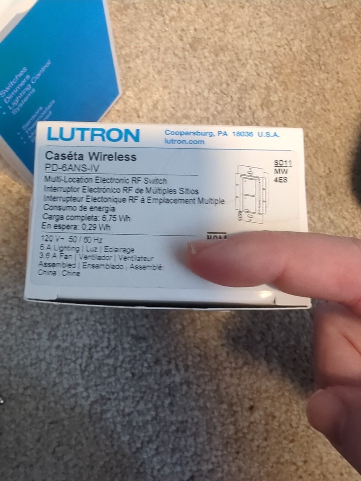 Lutron Smart Switch for Light/Fan 6Amp Push Button Light Switch Wire ...