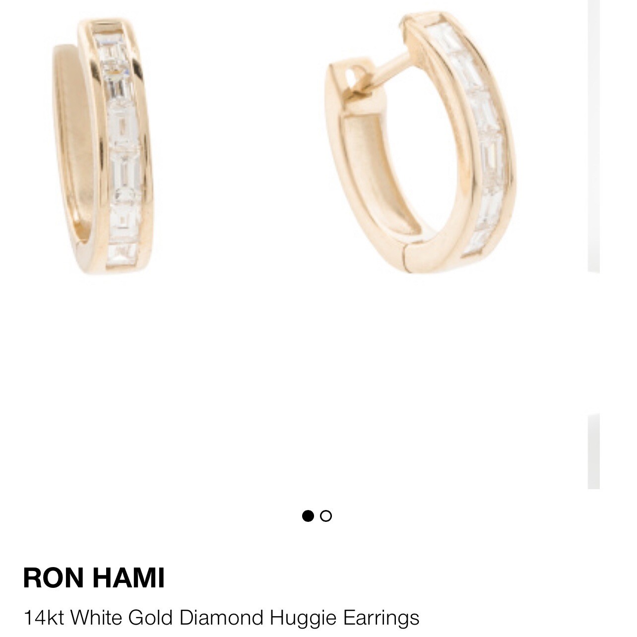 Ron Hami 14kt gold Baguette diamond channel set huggie earrings 0.33 ...