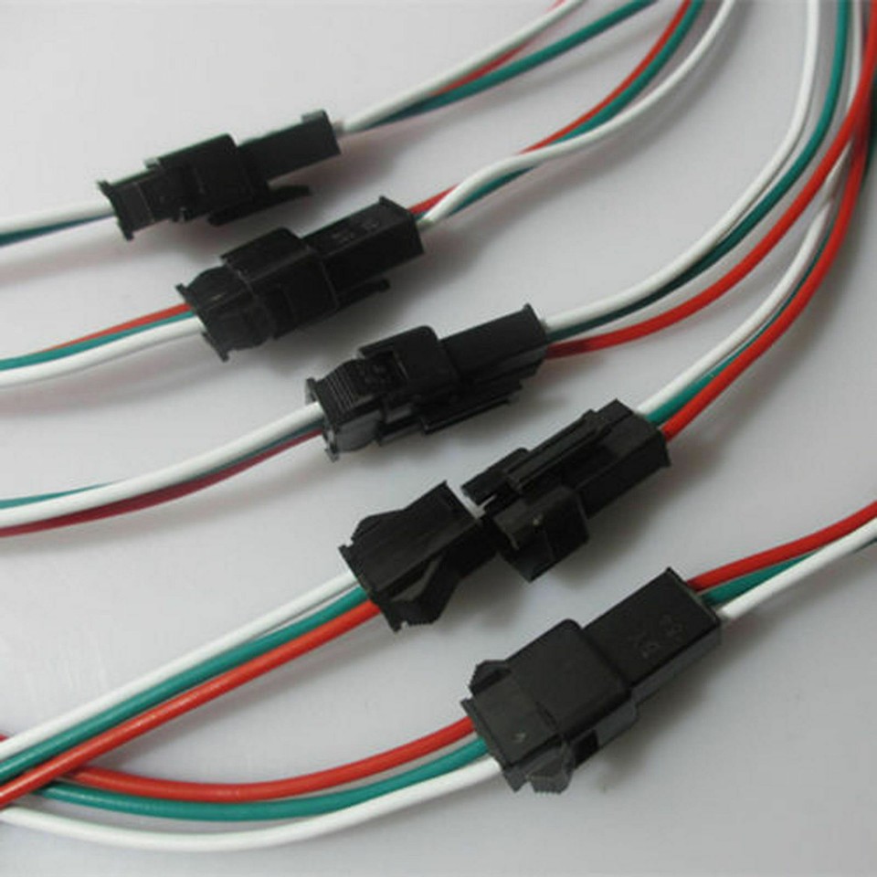 WS2812B WS2811 WS2812 Female Male 3-Pin Connectors plug LED Pixels ...