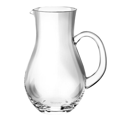Wilmax England Clear Crystalline 1000ml Round Glass Jug Container Water ...