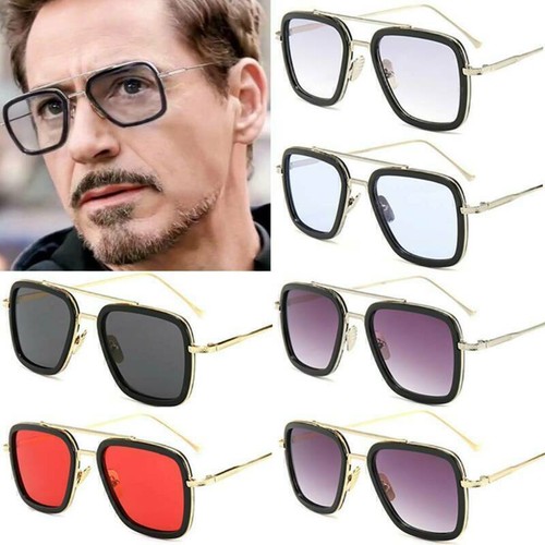 Tony Stark Edith Marvel Avengers Iron Man Square Metal Sunglasses ...
