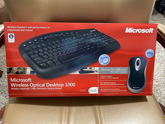 Microsoft Wireless Optical Desktop 1000 Standard Keyboard With Mouse ...