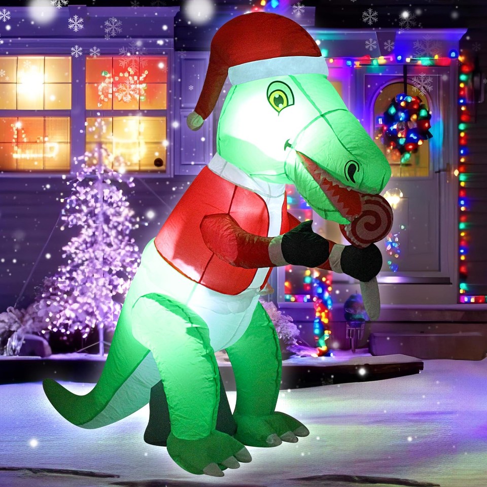 4FT Christmas Inflatable Dragon Outdoor Decorations, Christmas Blow up ...