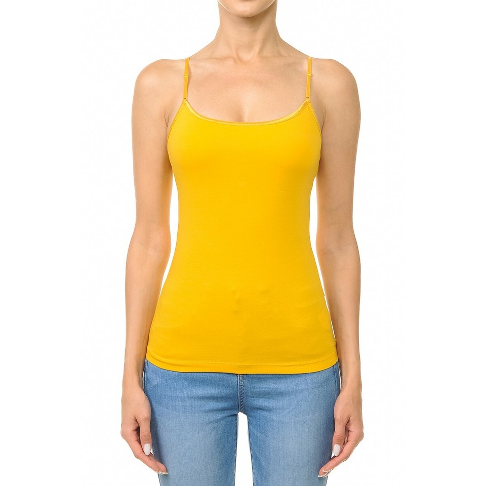 WOMEN CAMI CAMISOLE COTTON SPANDEX WITH BRA SHELF TANK TOP REG N PLUS S ...