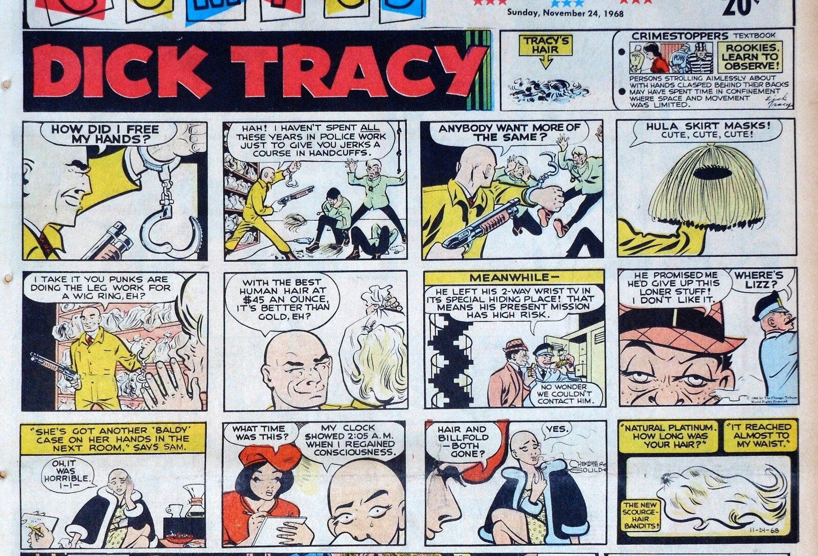 Dick Tracy by Chester Gould - large half-page Sunday color comic - Nov ...