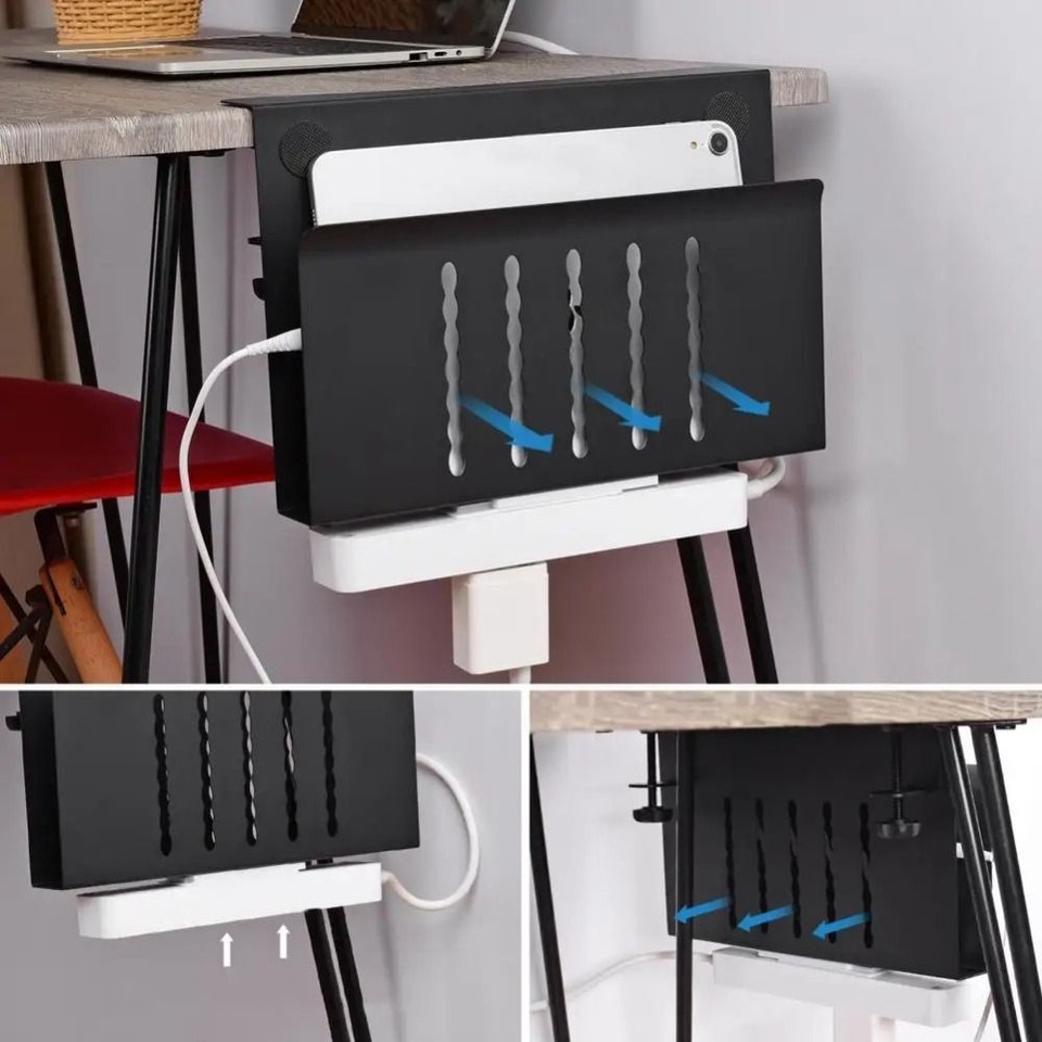 No Drill Under-desk Laptop Tray Desk Mount Table Sides Laptop Holder ...