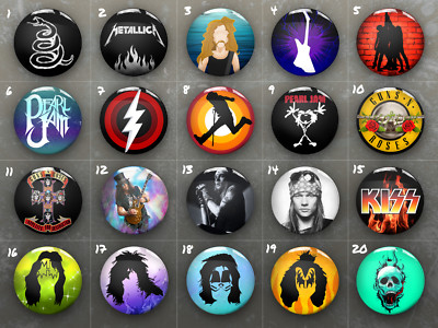 Rock Metal Music Band Pin Badges 32mm | Bands | Pins | Rock Bands ...