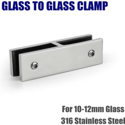 Glass to Glass Clip Clamp Bracket Flat 316 Stainless Steel for ...