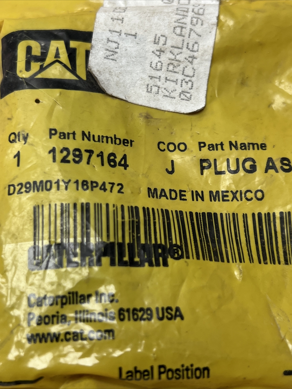 Genuine CAT Caterpillar OEM Plug 129-7164 | eBay