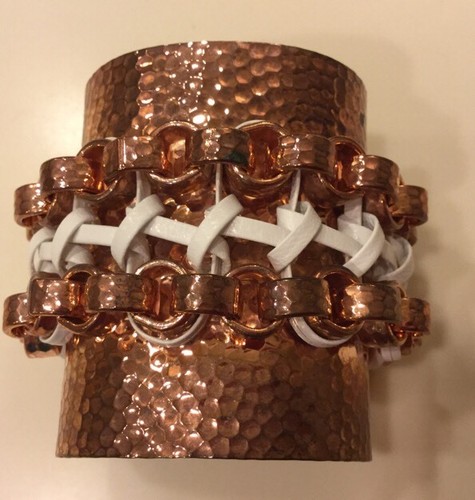 Marv Graff? Demi? Hammered Chain With Leather Cuff Bracelet . D45 | eBay