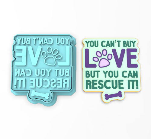 Rescue Dog Cookie Cutter & Stamp | Adopt Shelter Pets Animals Paw Print ...