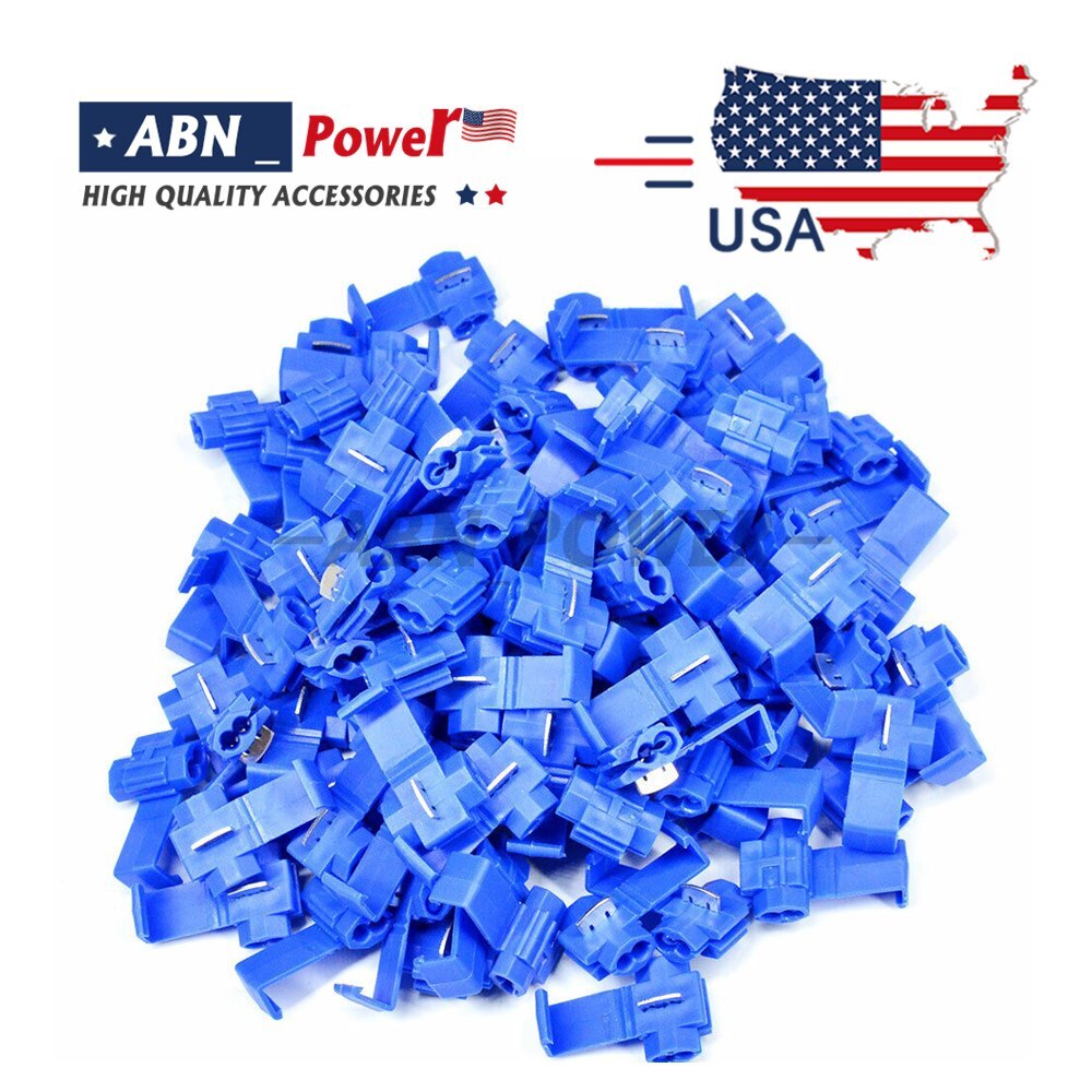 100x Blue Electrical Cable Connectors Quick Splice Lock Wire Terminals ...