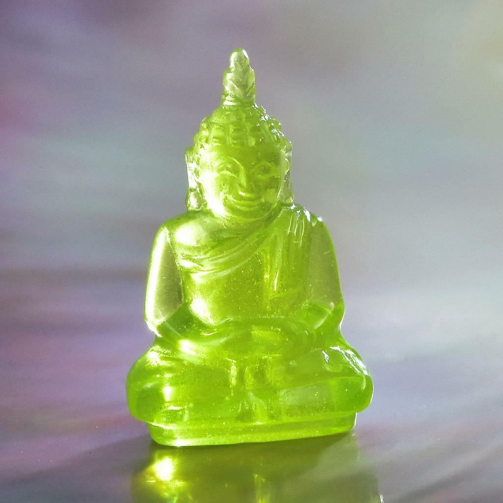 Miniature Image of the Buddha Sculpture Peridot Green Chalcedony ...