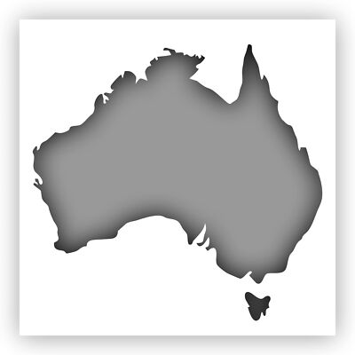 Australia Map Australian Stencil - Choose a Size - Laser-Cut Reusable ...