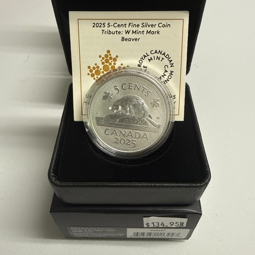 2025 5-Cent Fine Silver Coin - W Mint Mark - Beaver - B2025 | eBay