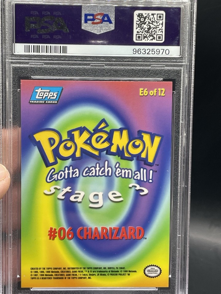 1999 Topps Pokemon Charizard #E6 Movie Edition Rainbow Foil Card PSA 9 ...